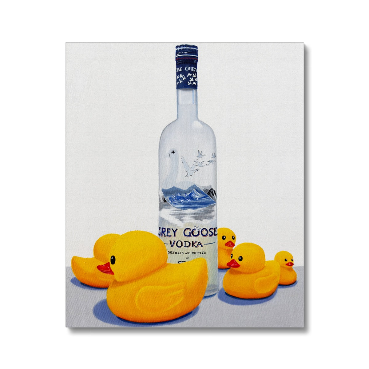 Duck Duck Goose Canvas, rubber ducky. bar art, vodka, yellow art ...